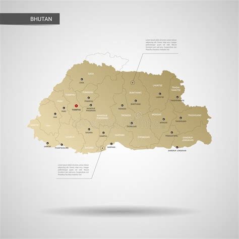 Stylized Bhutan Map Vector Illustration Stock Vector Illustration Of Button Atlas