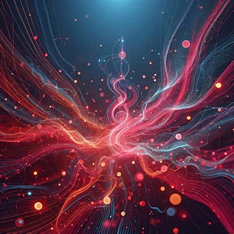 Vibrant Digital Network Glowing Connections Nodes Radiating Energy