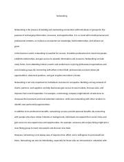 Networking Docx Networking Networking Is The Process Of Building And Maintaining Connections