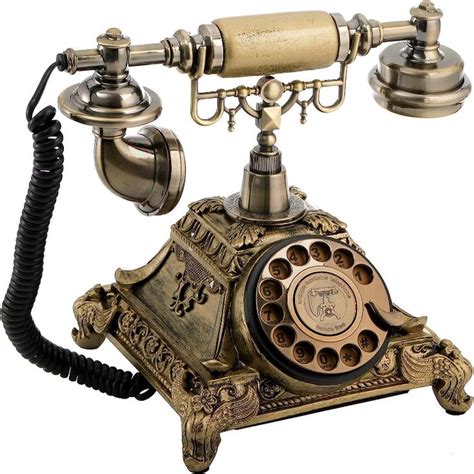 Jucoan Vintage Rotary Telephone Retro Old Fashioned Classic Corded Phone Decorative Antique