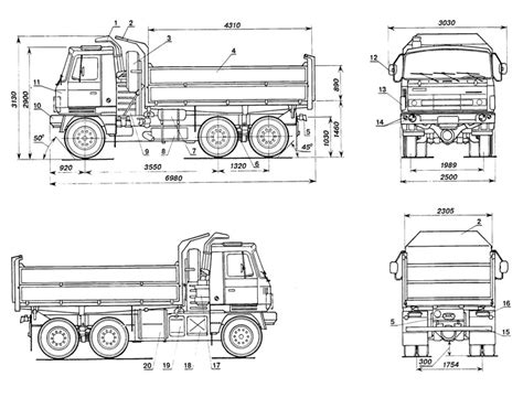Truck Blueprints For 3d Modeling