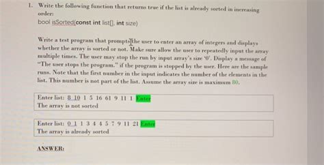 Solved Write The Following Function That Returns True If The