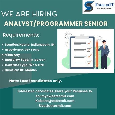 Esteemit On Linkedin Senioranalyst Programmeranalyst Seniorprogrammeranalyst…