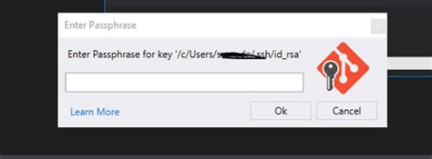 Git How To Get Rid Of The Passphrase Prompt In Visual Studio Stack Overflow