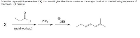 Solved Draw the organolithium reactant (X) that would give | Chegg.com