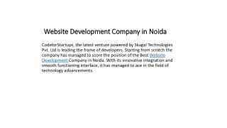 PPT Leading Website Development Company In Noida Expert Development Services PowerPoint