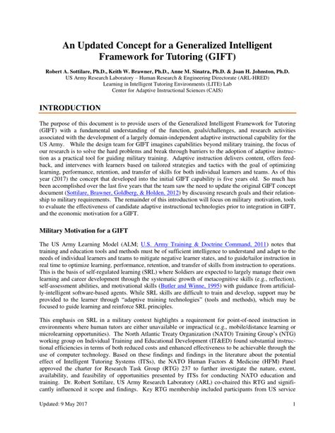 Pdf An Updated Concept For A Generalized Intelligent Framework For Tutoring T