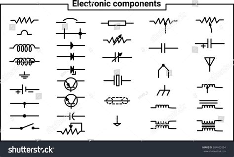 Elements Electrical Engineering Electronic Components Create Stock