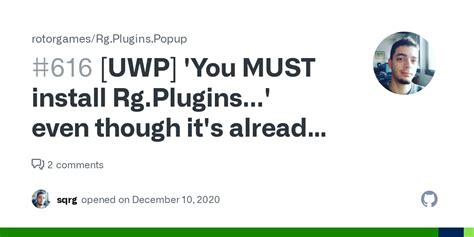 UWP You MUST Install Rg Plugins Even Though It S Already