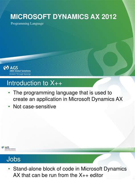 It Microsoft Dynamics Ax 2012 Programming Language Pdf Boolean