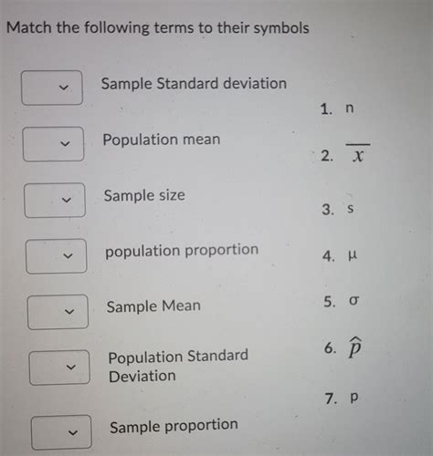 population standard deviation symbol
