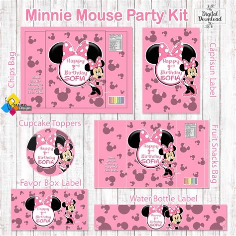 Minnie Mouse Labels Etsy
