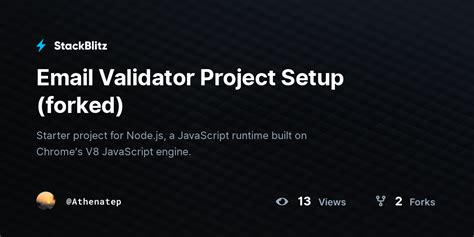 email validator project setup forked stackblitz