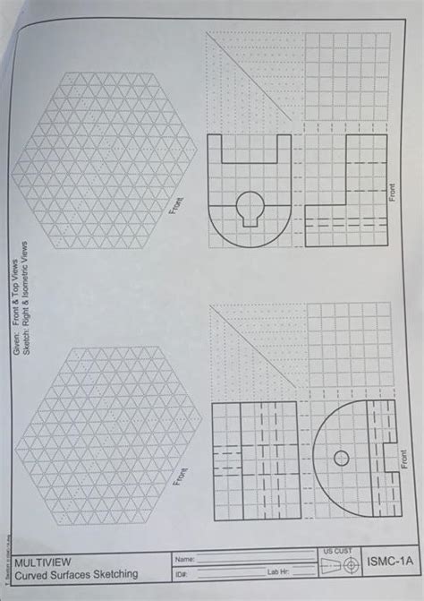 solved given front and top views sketch right and isometric views