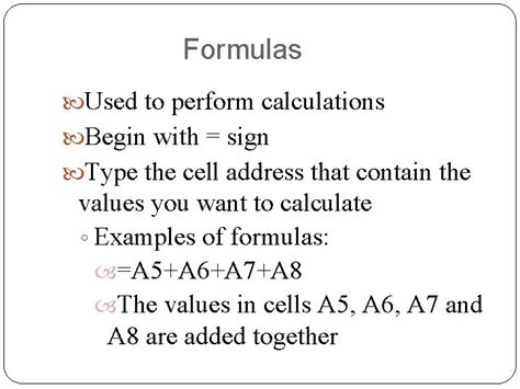 EXCEL The Basics Of Formulas Functions Input A