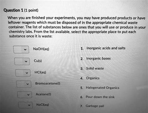 Question 1 1 Point When You Are Finished Your Experiments You May