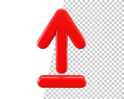 Premium Psd Upload Arrow Button 3d Red Icon