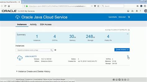 Oracle Java Cloud Service Instance Creation Youtube