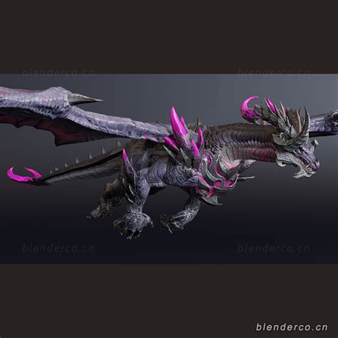 Blender游戏角色模型龙坐骑 Blender布的