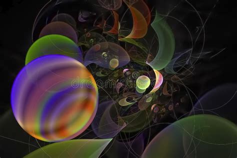 Abstract Digital Fractal Effect Flam Elegance Imagination Decorative Template Design Render