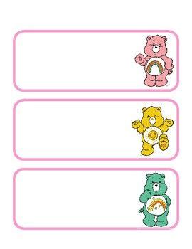 Care Bears Classroom Labels Editable Printable Care Bears Name Chart