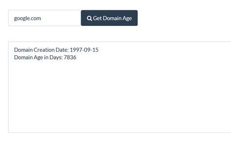 Domain Age API To Get Domain Creation Date And Age In Days APIVoid