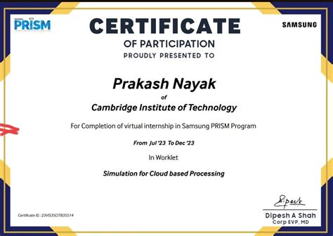 prakash kumar nayak on linkedin samsungprism internshipcomplete