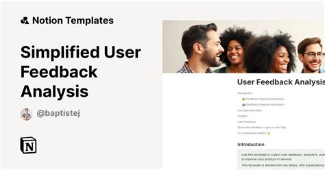Simplified User Feedback Analysis Template By Baptiste Jacquemet Notion Marketplace