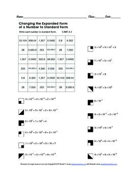 Expanded Form To Standard Form Coloring Search And Shade By Math To The Core