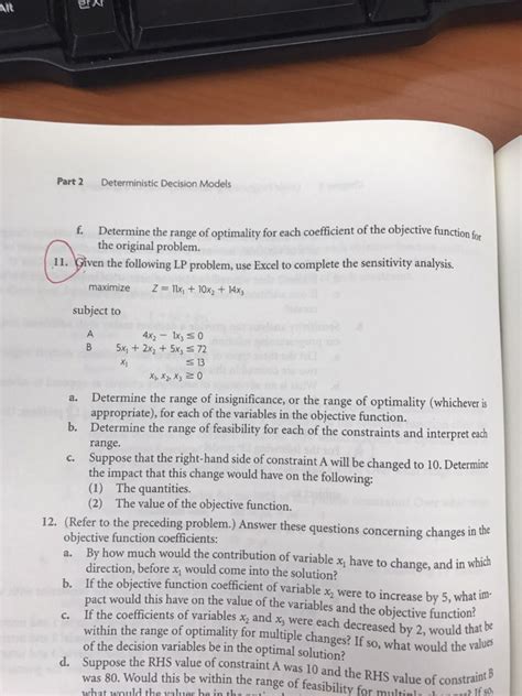 Solved Alt 한사 Part Deterministic Decision Models f Chegg