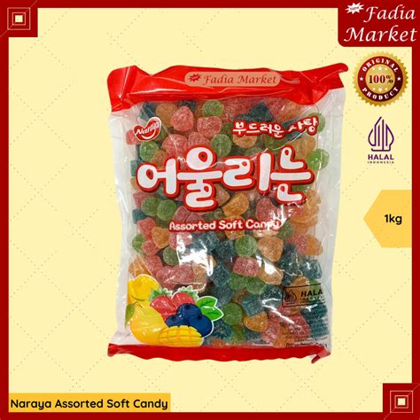 Naraya Assorted Soft Candy Soft Jelly Candy Assorted Flavors 1kg