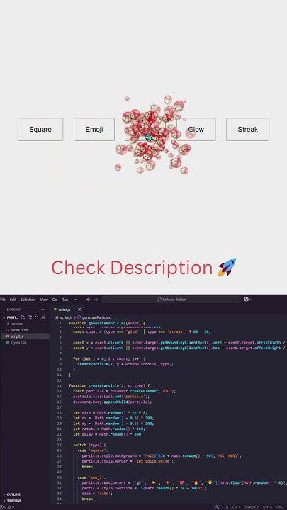Particles Button Htmlcss Javascript Programming Shorts Coding Frontendcourse