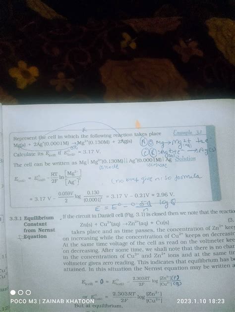 Represent The Cell In Which The Following Reaction Takes Place Mg S 2ag∗