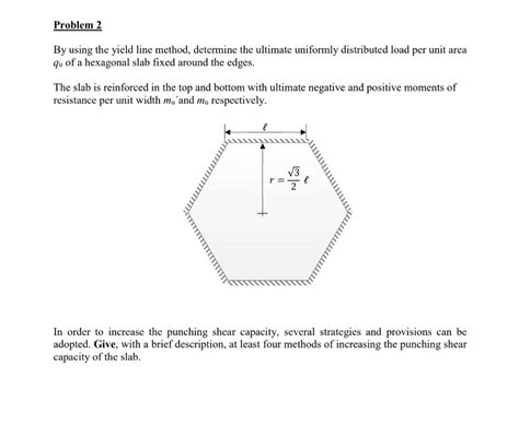 Solved Problem By Using The Yield Line Method Determine Chegg Com
