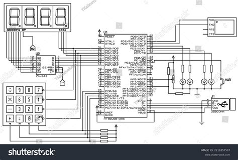 Electrical Schematic Diagram Digital Usb Information Stock Illustration Shutterstock