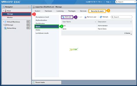 آموزش اضافه کردن کاربر به ESXI ویدیو