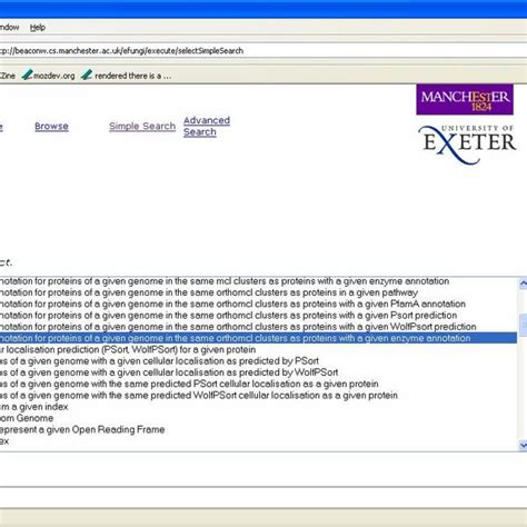 Selecting A Canned Query In E Fungi Download Scientific Diagram