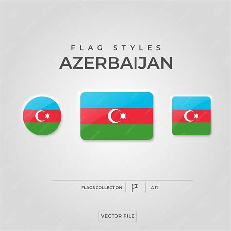 Флаги азербайджана мира разные стили | Премиум векторы