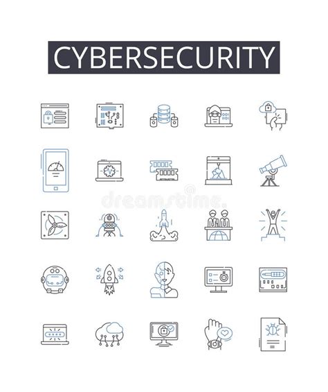 Cybersecurity Line Icons Collection Data Protection Information Security Nerk Defense