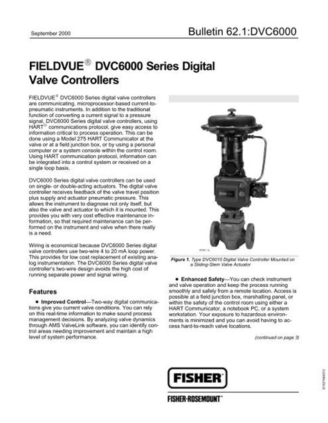 Fieldvue Dvc6000 Series Digital Valve Controllers