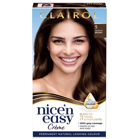 Clairol Nicen Easy Hair Dye 5 Medium Brown Hair Care Bandm