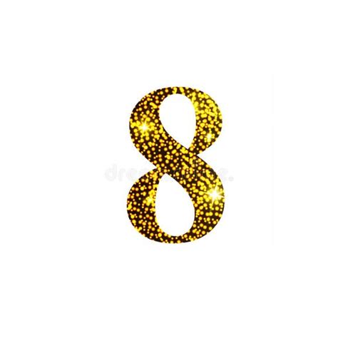 Golden Number 8 Numbers For Design Stock Illustration Illustration