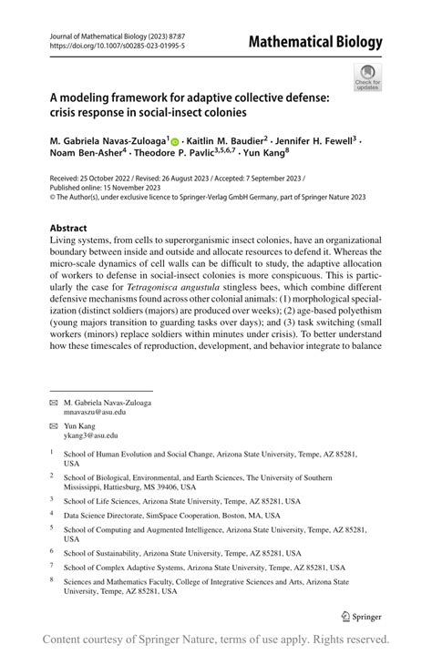 A Modeling Framework For Adaptive Collective Defense Crisis Response