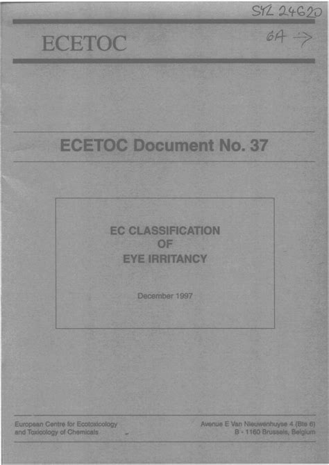 Pdf Ec Classification Of Eye Irritancy