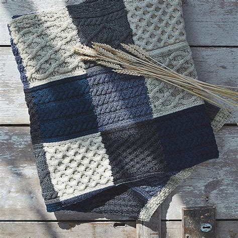 Patchwork Knit Aran Throw