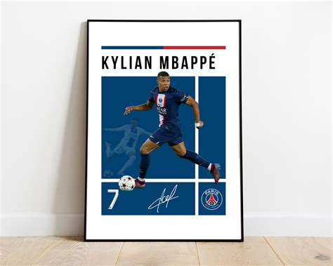 Kylian Mbappé Poster Mbappé Football Art Mbappé French Etsy