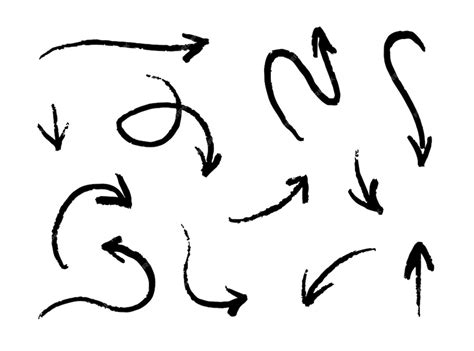 Premium Vector Arrow Set Vector Thin Rough Hand Drawn Black And Premium Vector Arrow Set Vector Thin Rough Hand Drawn Black And