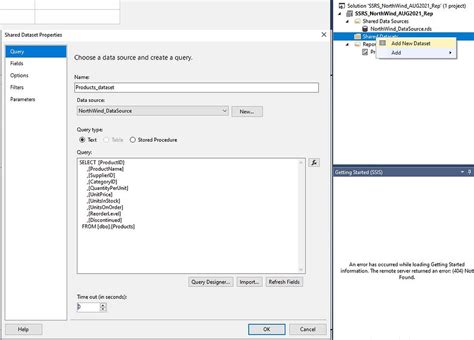 ssrs data sources data sets