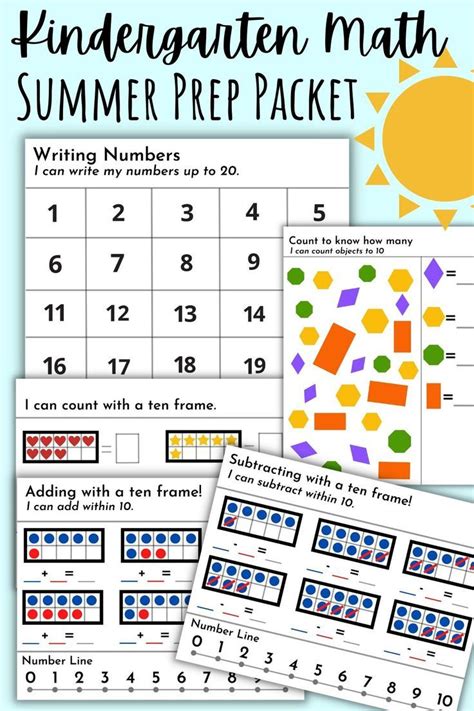 Math Prep Packet With Counting Shapes Addition Subtraction And Number Writing Writing Numbers