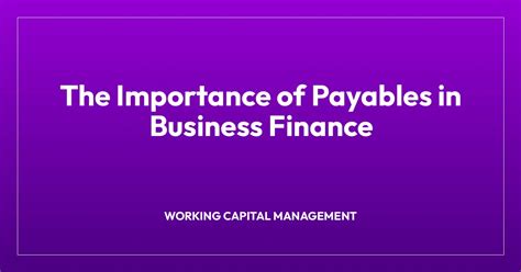 The Importance Of Payables In Business Finance • Slm Self Learning